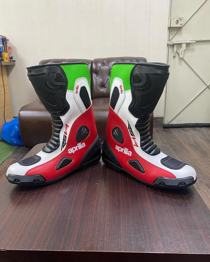 Aprilia Motorbike Racing Leather Boots-cowhide Leather and Certified ...
