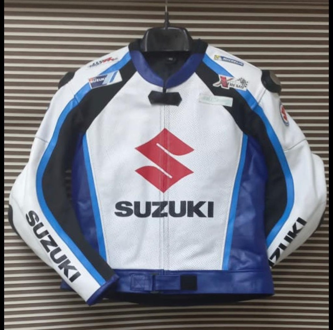 Suzuki Motorbike Racing Leather Jacket-cowhide Leather and - Etsy