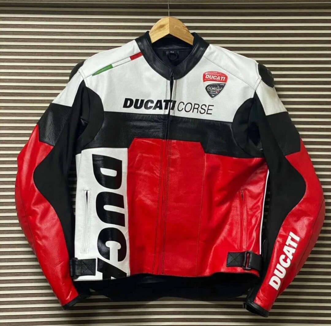 Ducati Corse C5 Motorbike Racing Leather Jacket-cowhide Leather and ...