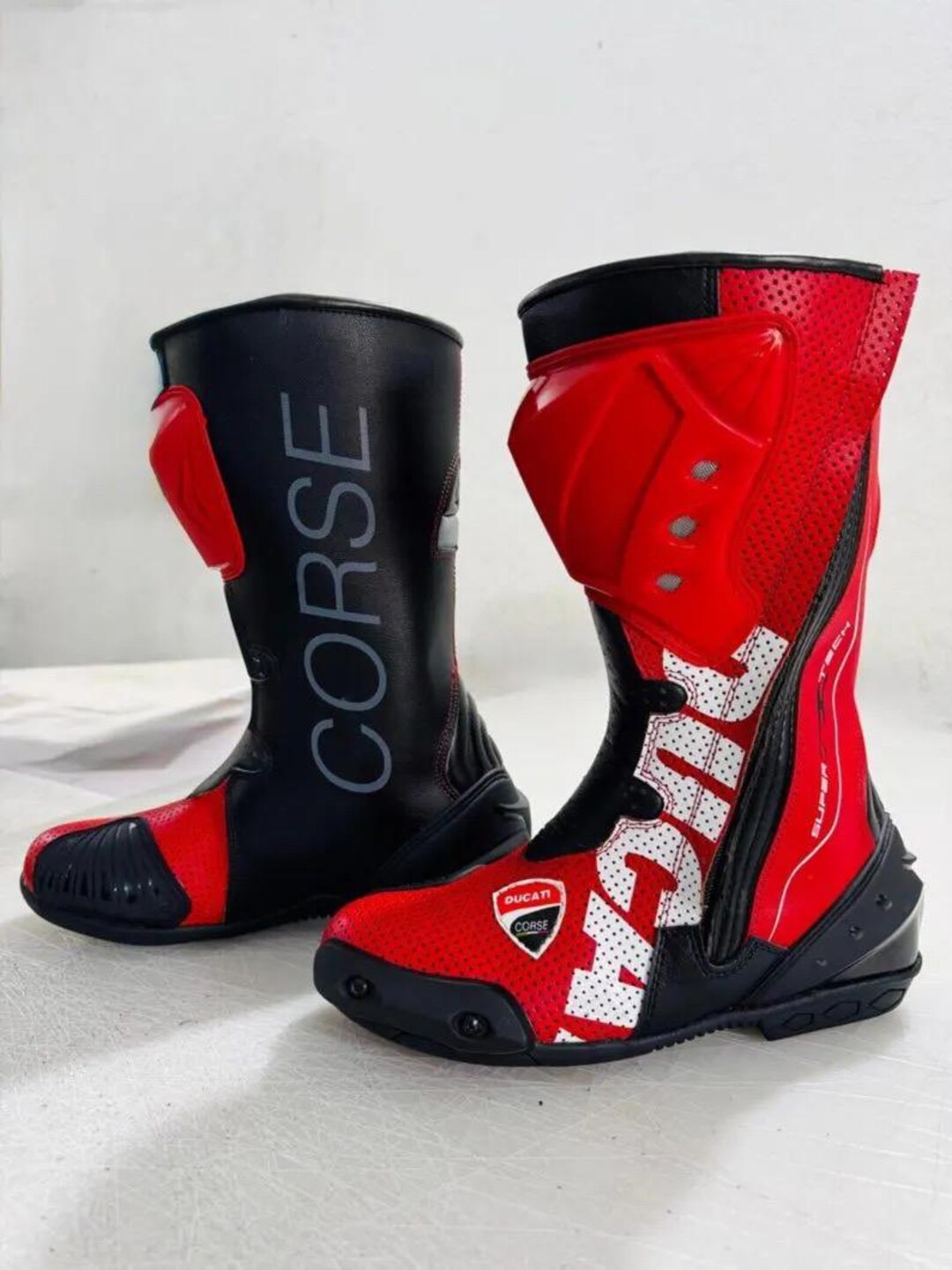 Ducati Motorbike Racing Leather Boots-cowhide Leather and Certified ...