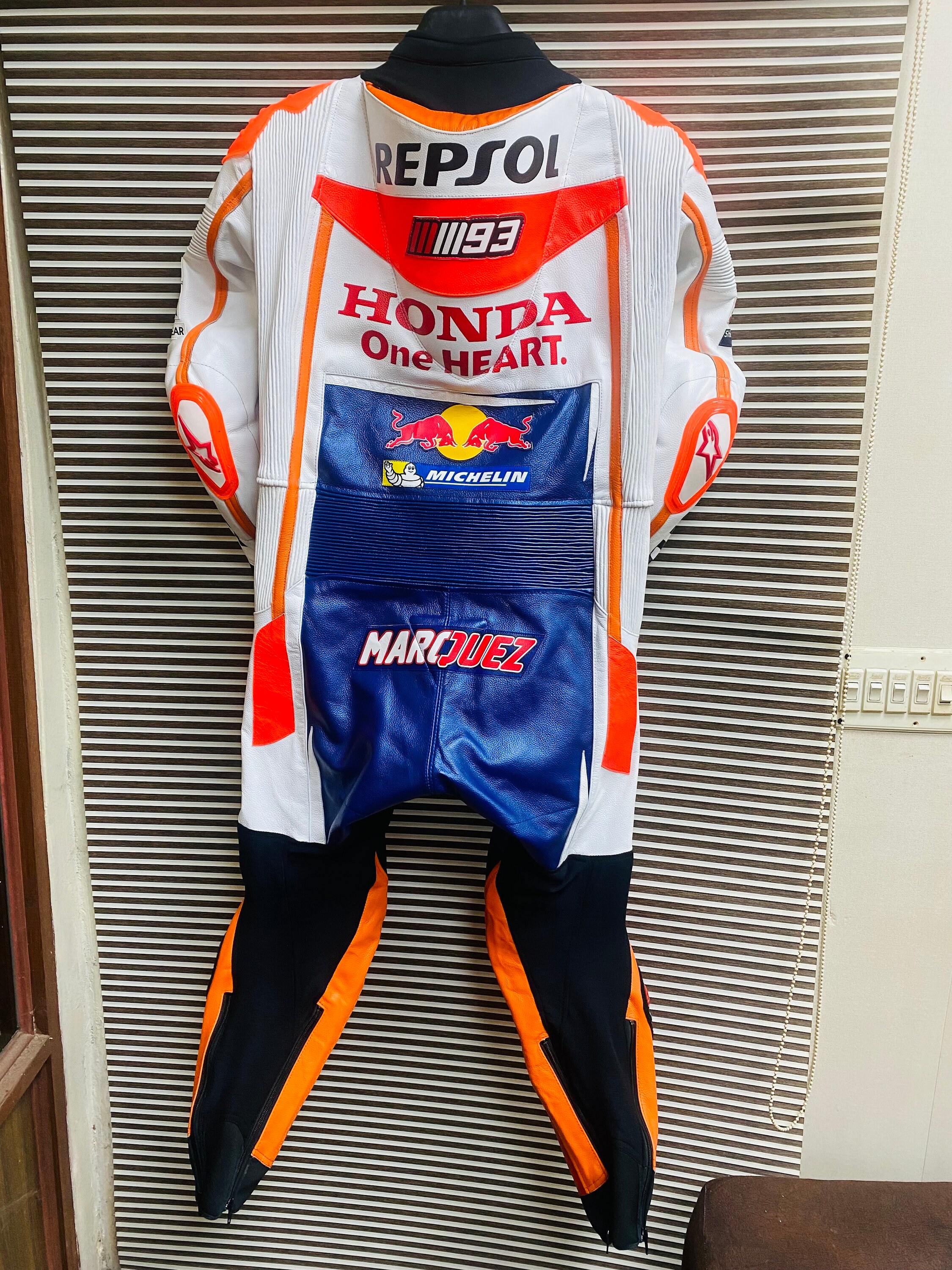Honda Repsol Motorbike Racing Leather Suit Motogp CE Protected-cowhide ...