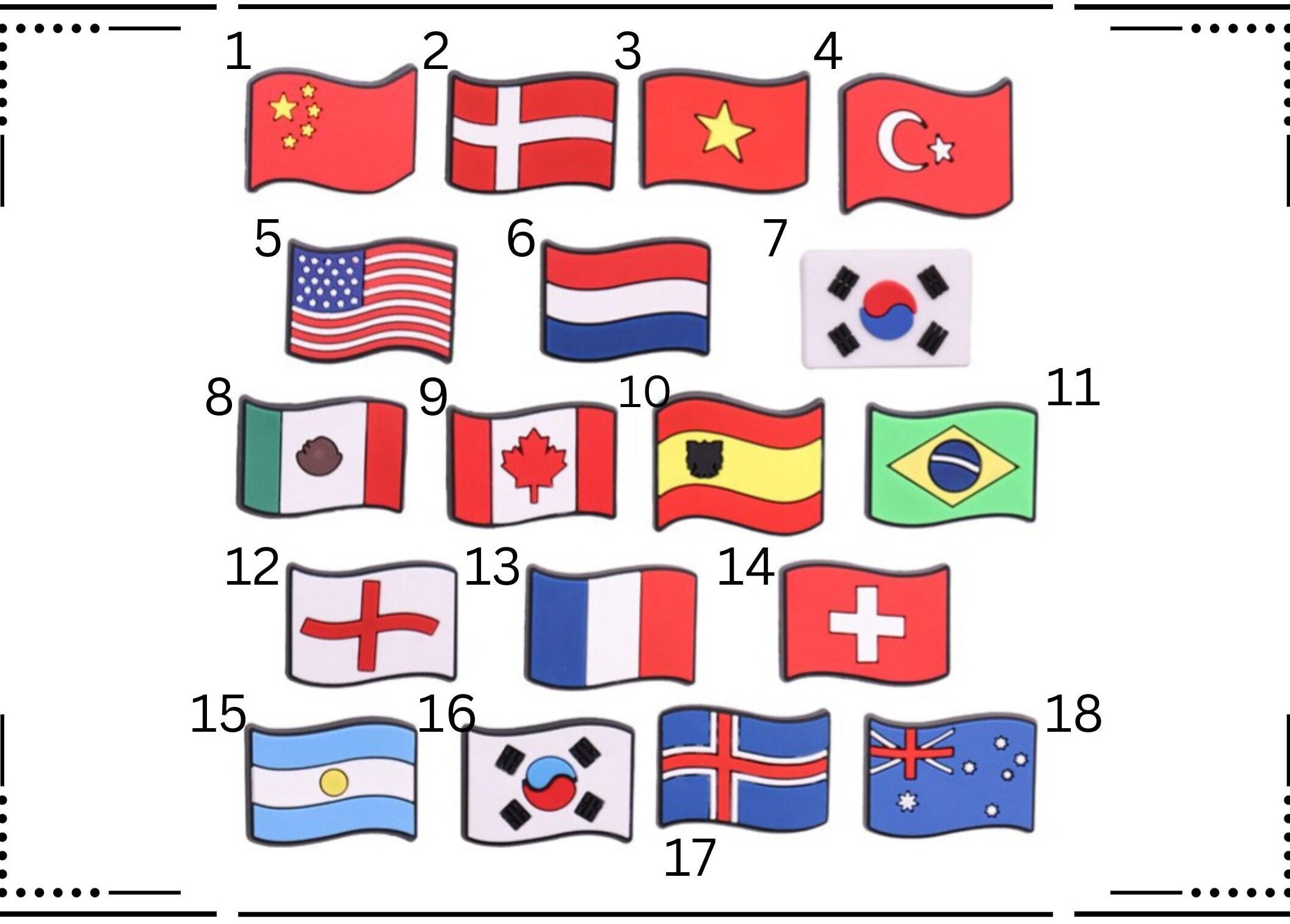 Customize Your Shoe Style With National Flag Croc Charms - Choose From ...