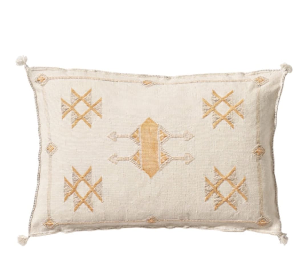 Cactus Silk Lumbar Pillow,cream Lumbar Throw Pillow Cover,rustic Sabra ...