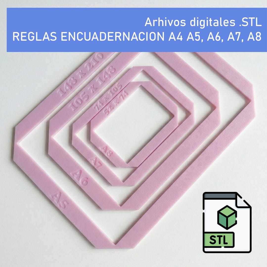 Bookbinding Templates STL | 3D Printable Bookbinding Tools A4 A5 A6 A7 ...