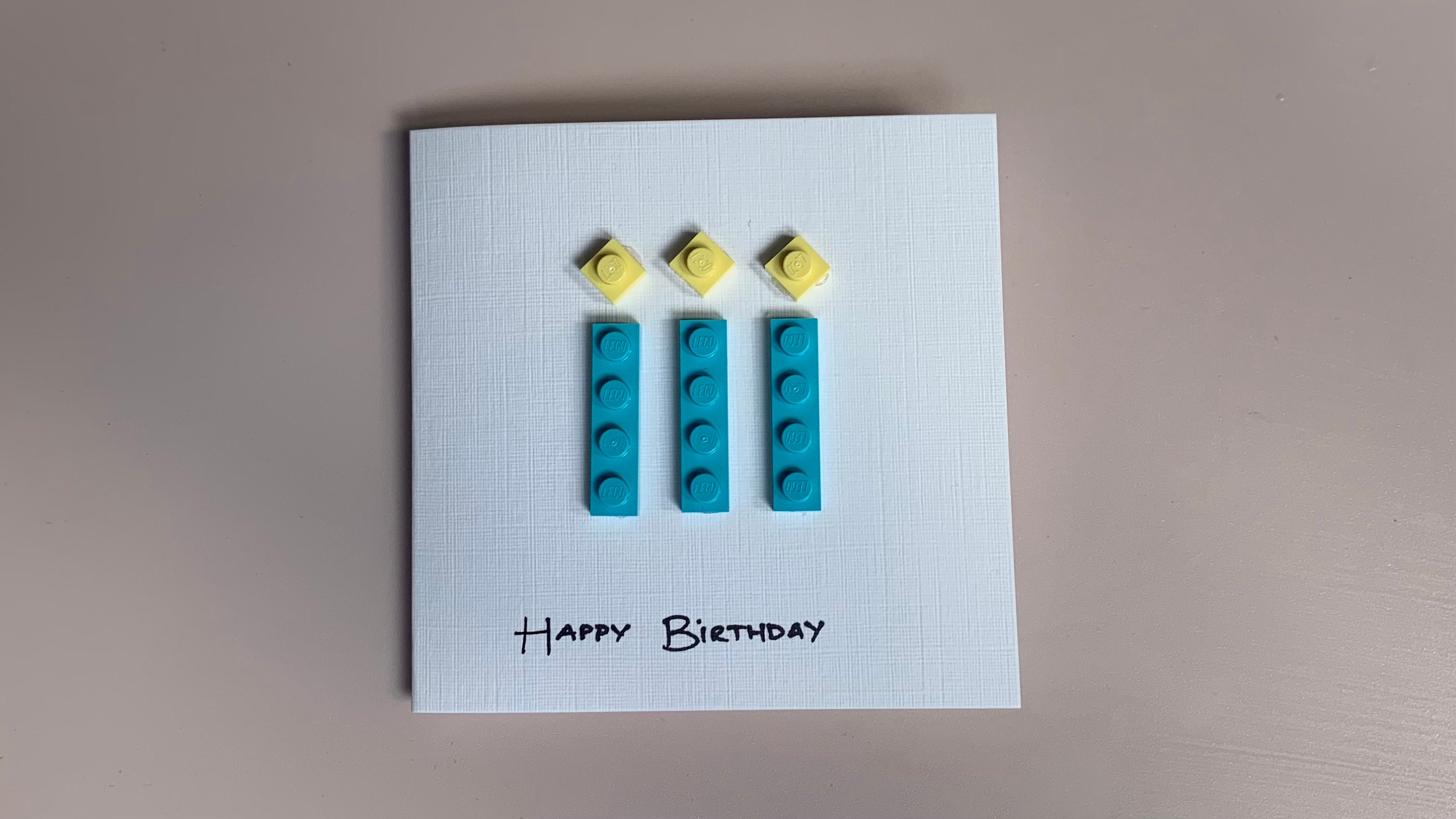 Handmade Lego Candles Birthday Card - Etsy UK