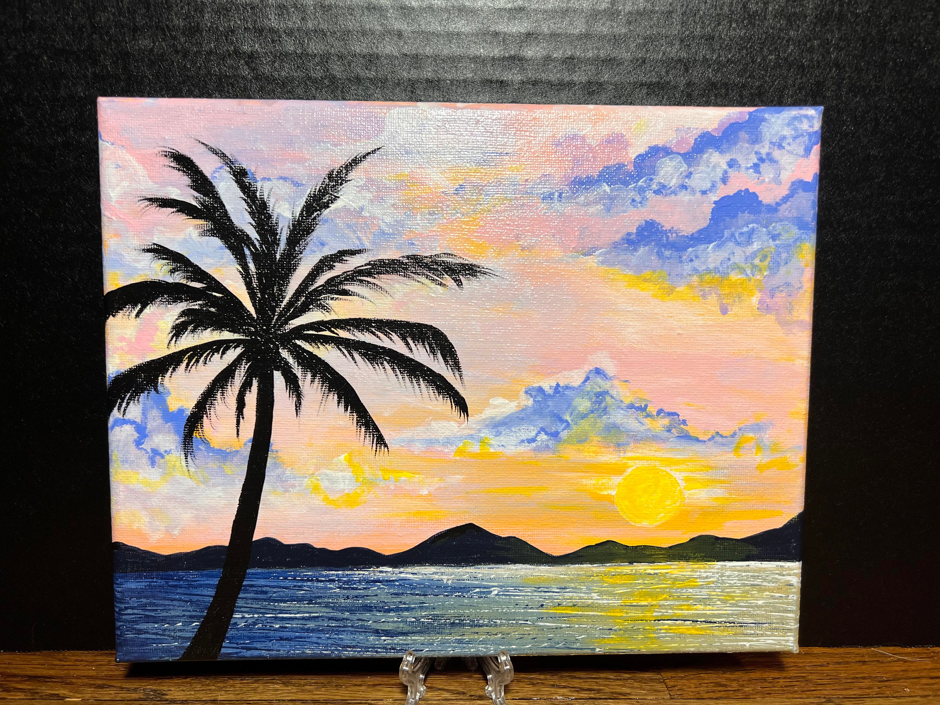 Handmade Acrylic Beach Scene Painting - Etsy