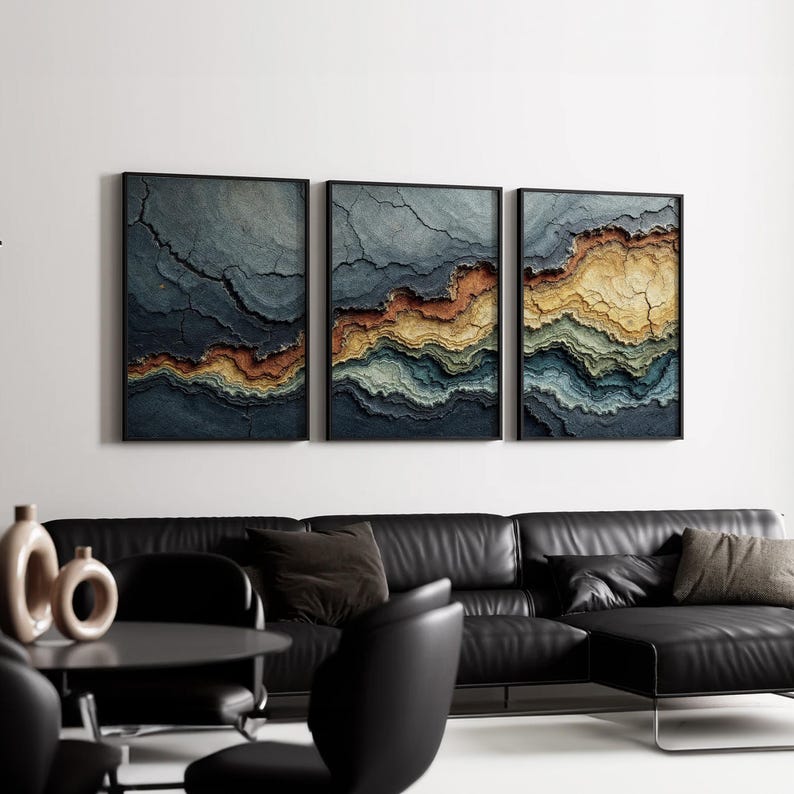 Earth-tone Geological Wall Art | Soil Inspired Abstract Canvas Prints ...