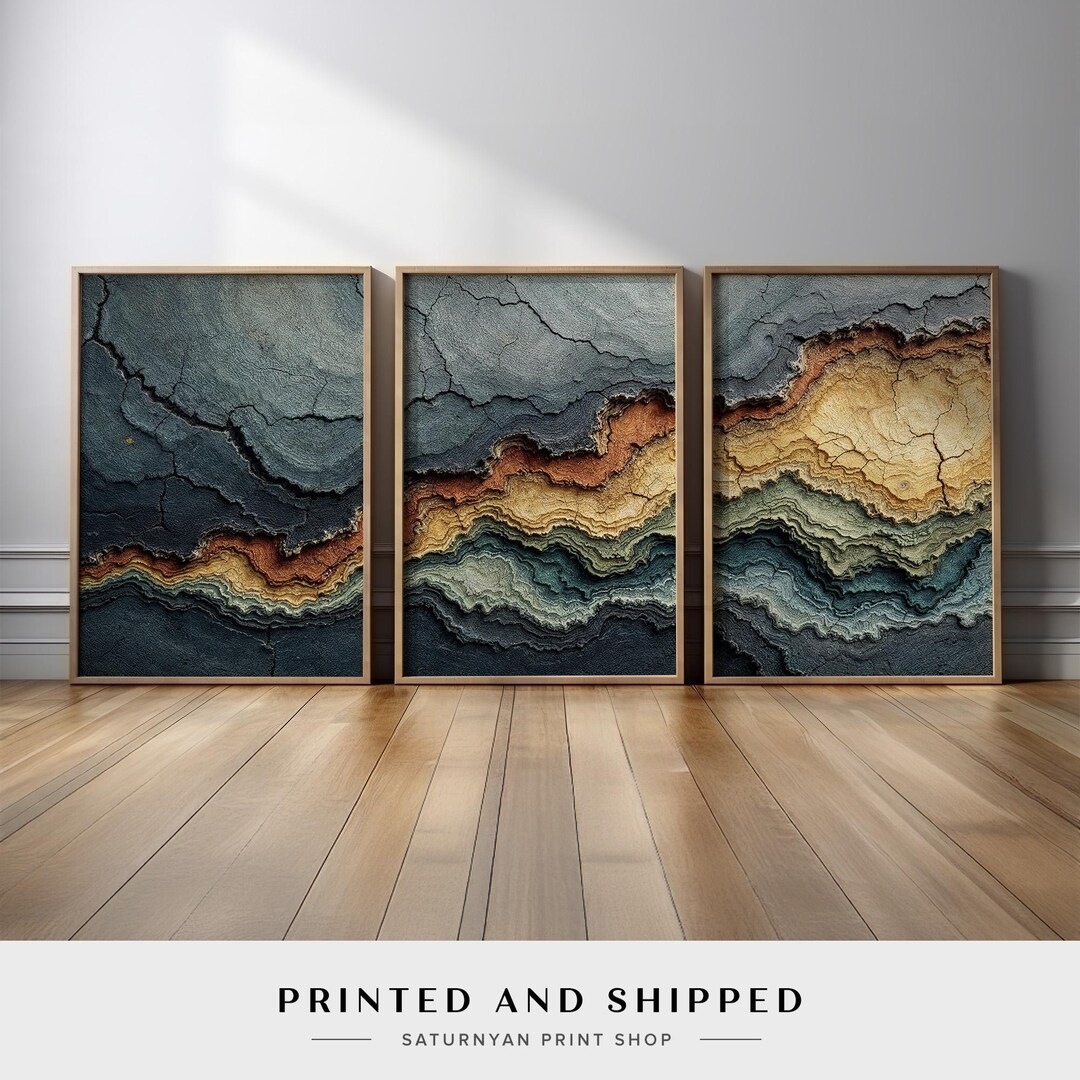 Earth-tone Geological Wall Art | Soil Inspired Abstract Canvas Prints ...
