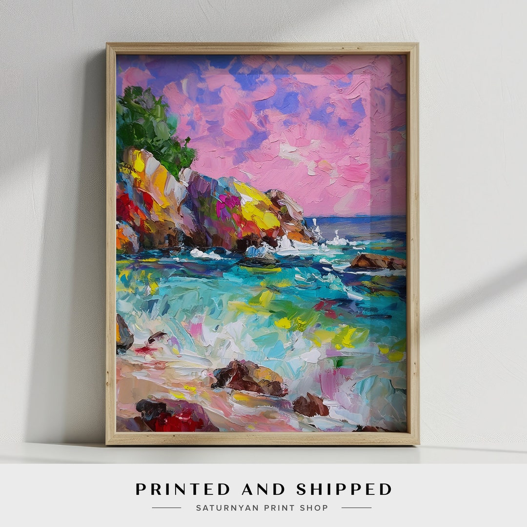 Ocean Cliff Painting, Coastal Art, Seascape Wall Art, Original Artwork ...
