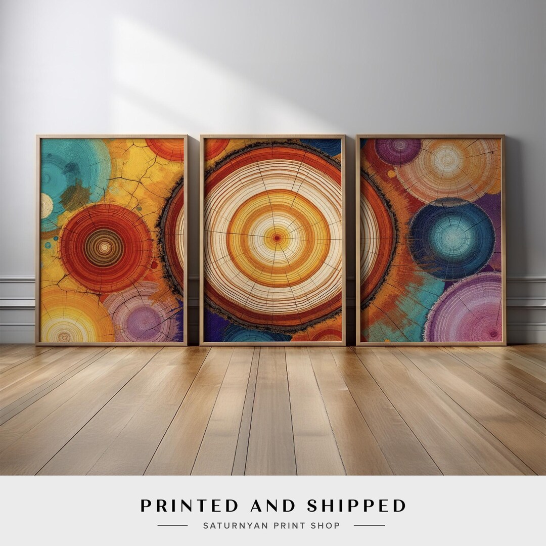 Vibrant Abstract Art – Circular Color Burst 3-piece Prints Wall Art for ...