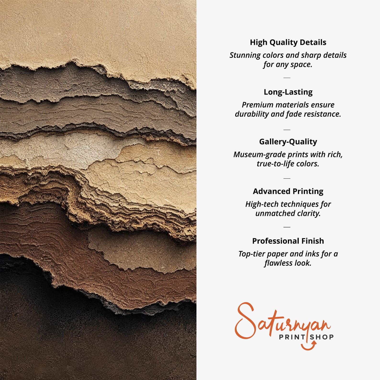 Sedimentary Style Abstract Wall Art Triptych | Natural Geology Canvas ...