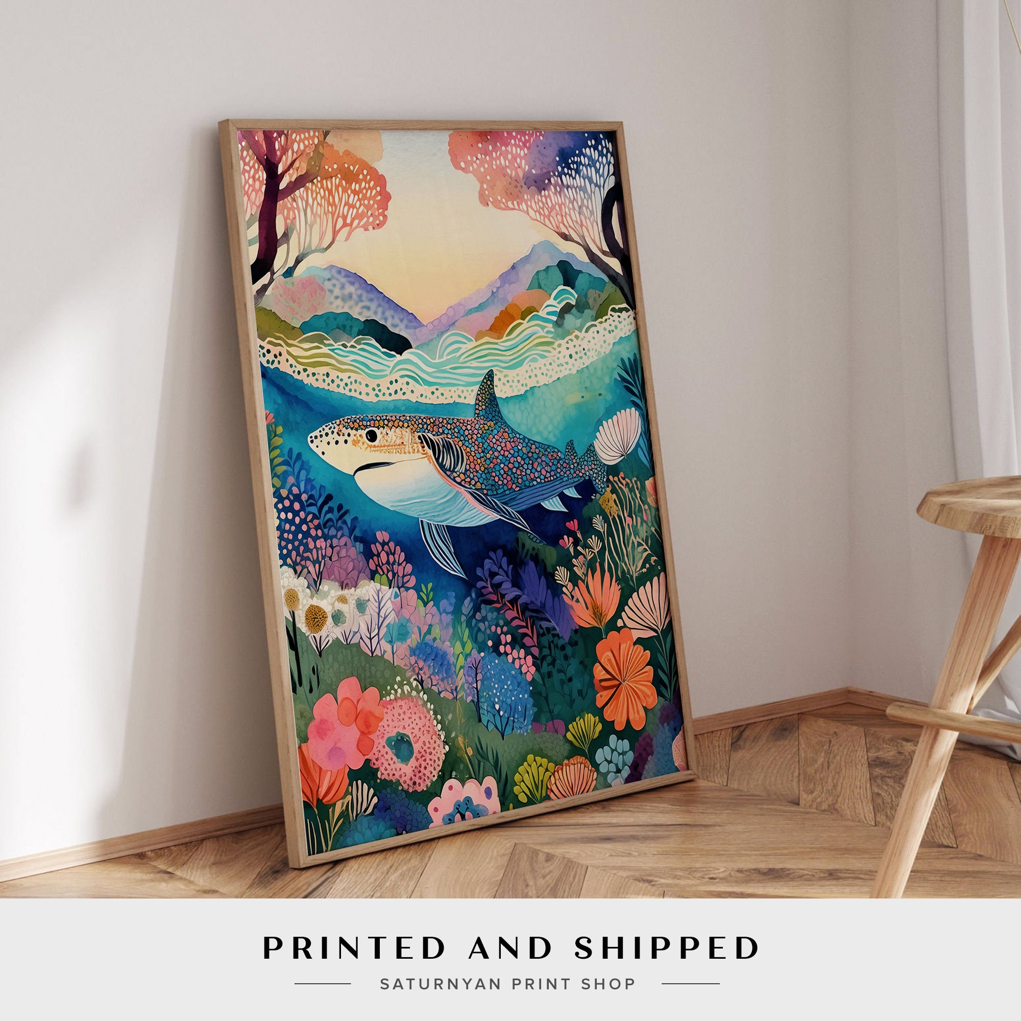 Set of 3 Watercolor Marine Life Art, Underwater Art Prints, Ocean Wall ...