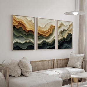 Modern Abstract Earth Tone Canvas Prints | Topographic Inspired ...