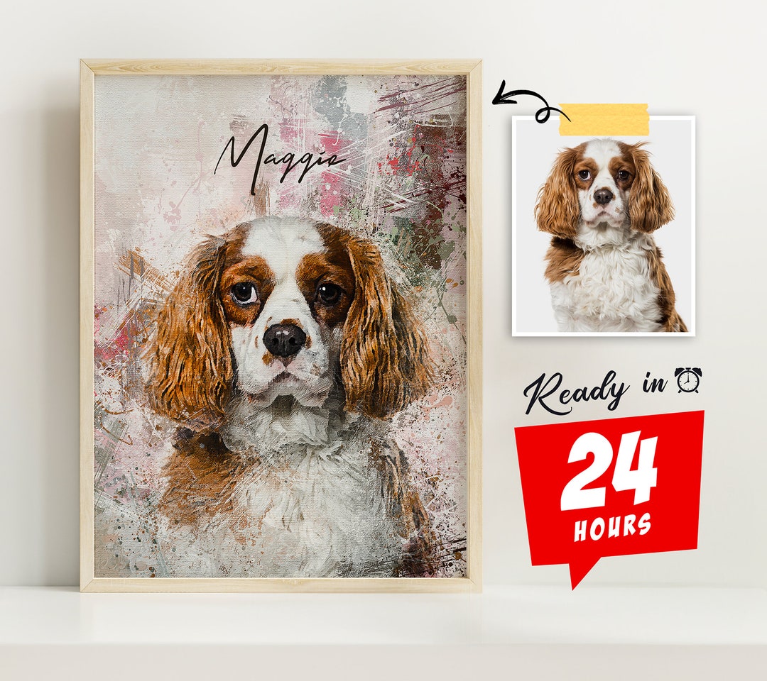 Custom Dog Portraits From Photo Personalized Pet Painting - Etsy