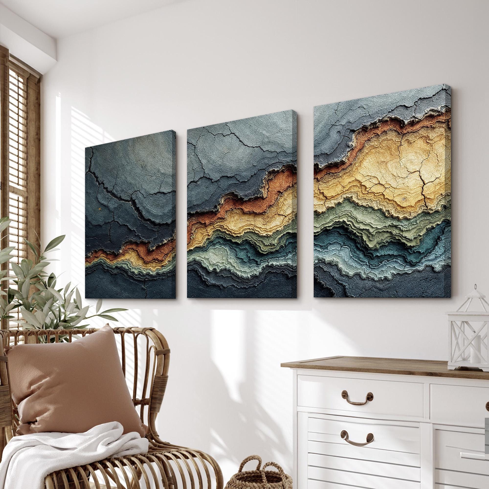 Earth-tone Geological Wall Art | Soil Inspired Abstract Canvas Prints ...