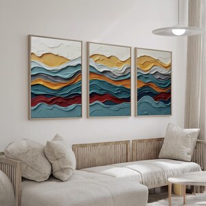 Colorful Multi-layered Abstract Art | Abstract 3-piece Wall Art With ...