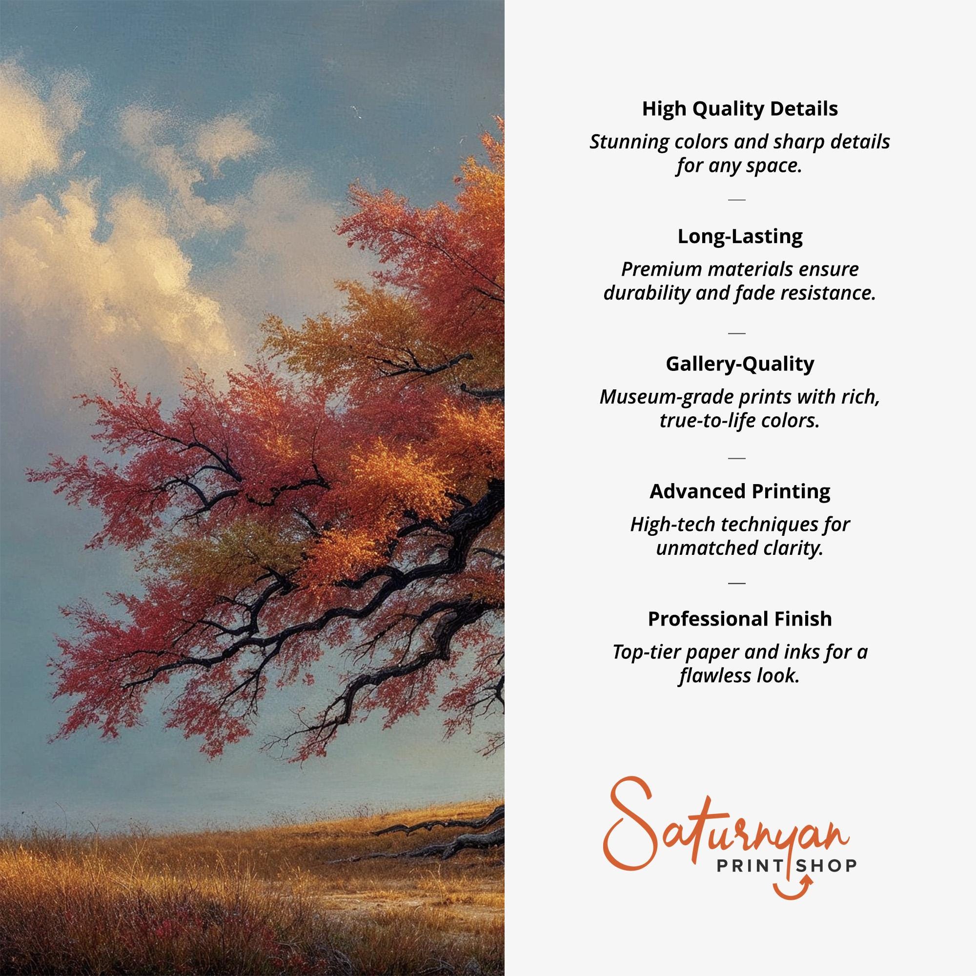 Rustic Autumn Tree Wall Art Triptych | Golden and Orange Foliage Canvas ...