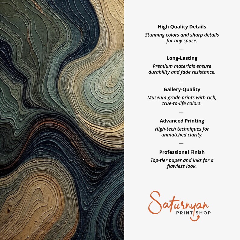 Topographic Swirl Abstract Wall Art Set of 3 | Green Beige Rust Canvas ...