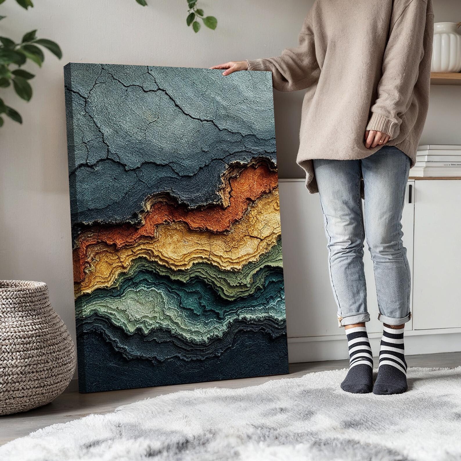 Earth-tone Geological Wall Art | Soil Inspired Abstract Canvas Prints ...