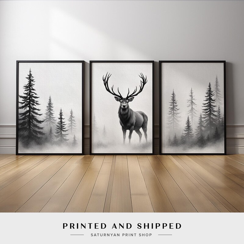 Triptych Animal Art - Etsy