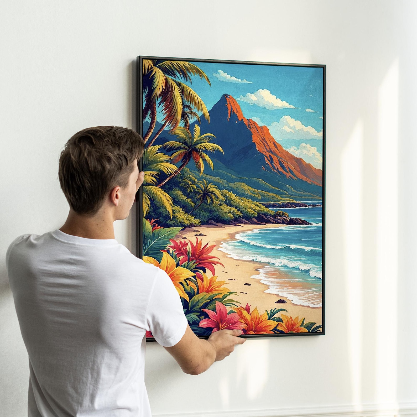 Hawaiian Beach Sunset Triptych, Coastal Wall Art Set, Ocean Waves ...