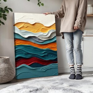 Colorful Multi-layered Abstract Art | Abstract 3-piece Wall Art With ...