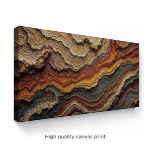 Abstract Rock Formation Wall Art - Earthy Layered Design Canvas Print ...
