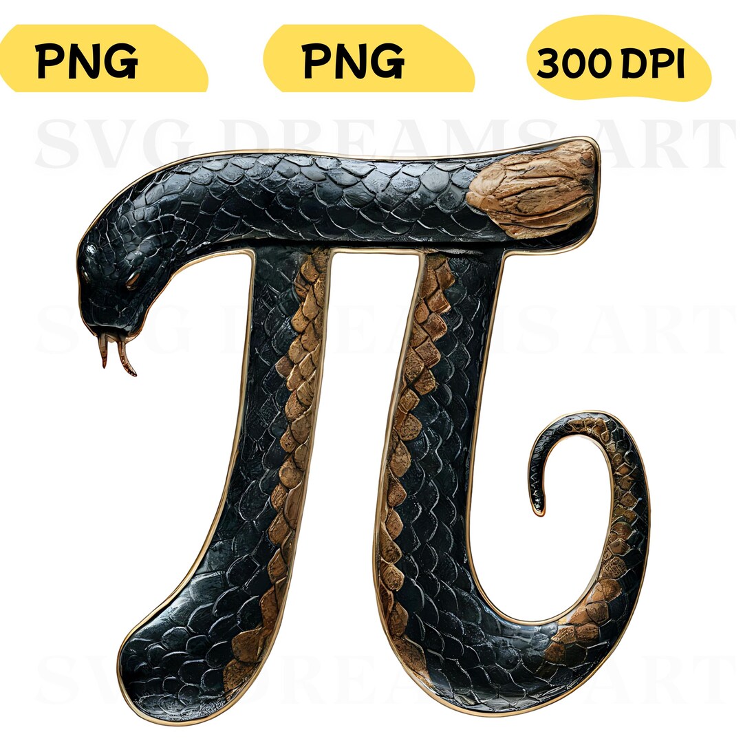 Pi Day Symbol Snake PNG | Mathematical Art Print SVG | Digital Download ...