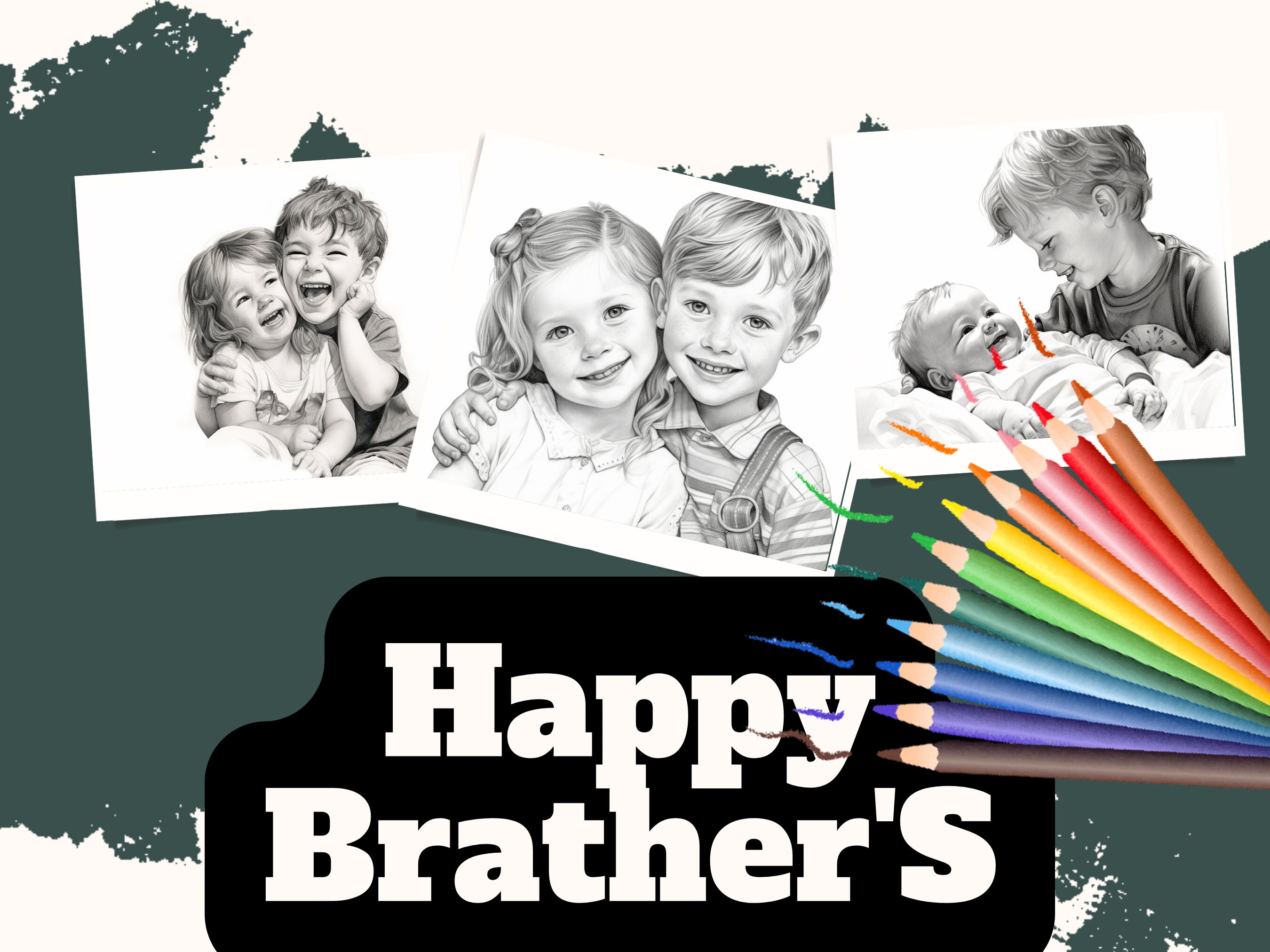 Brother and Sister Coloring Pages for Adult, Cute Kids Coloring Page ...