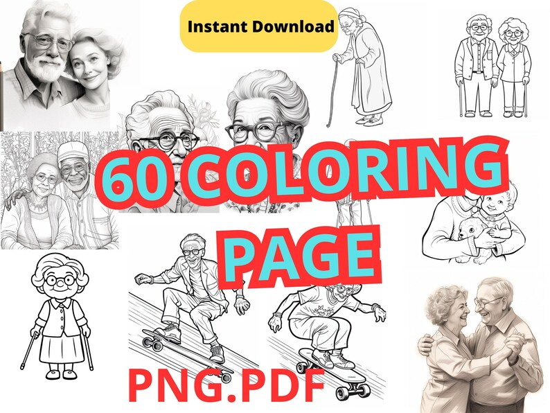 60 Ausmalbilder von Oma und Opa zum Ausdrucken - Etsy.de