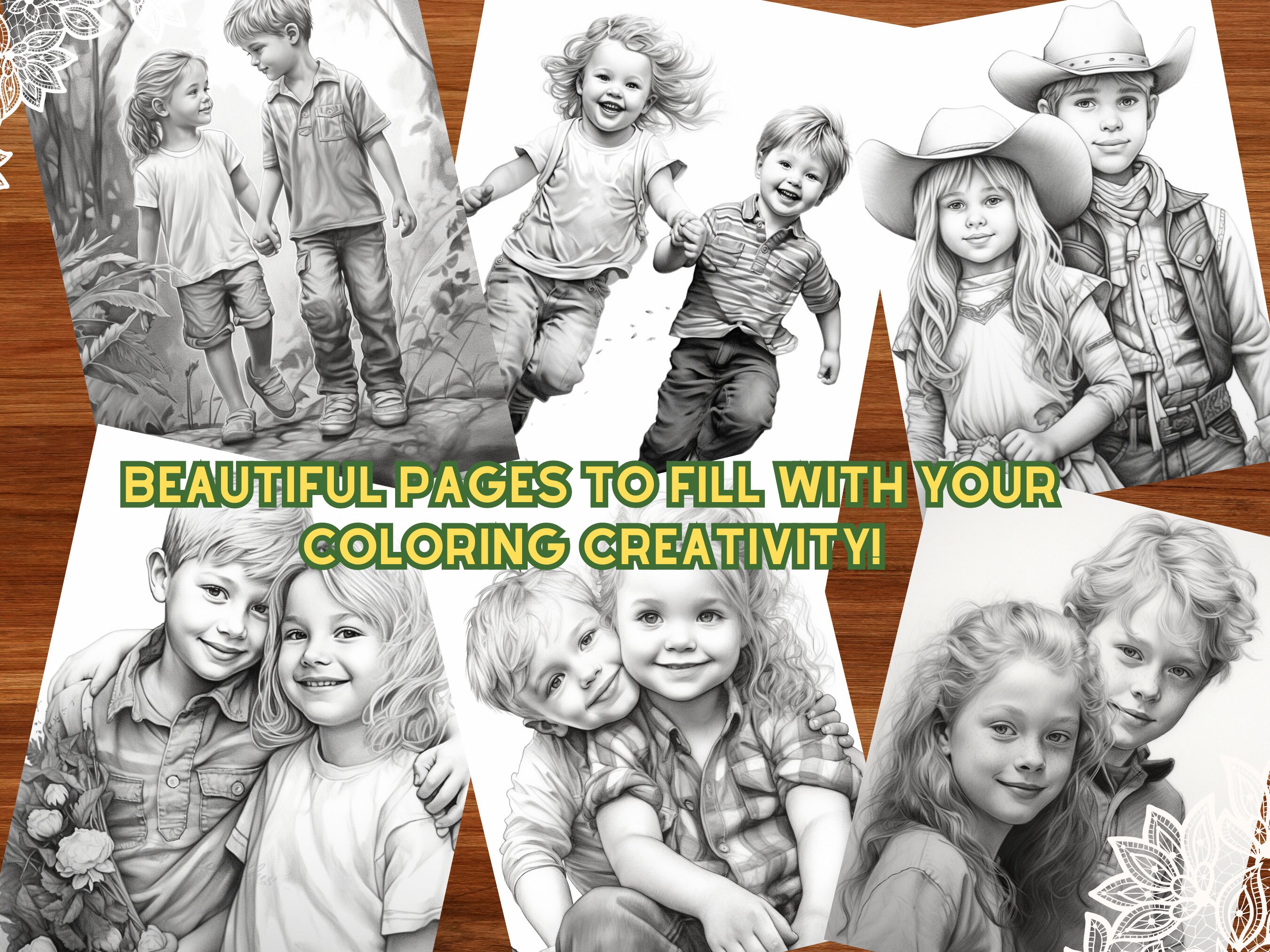 Brother and Sister Coloring Pages for Adult, Cute Kids Coloring Page ...