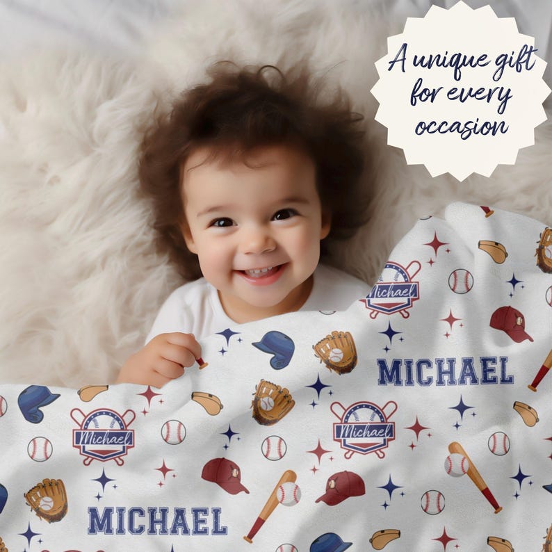 Personalized Baseball Baby Blanket: Plush Velveteen Swaddle - Etsy
