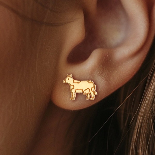 Cow Earrings - Etsy