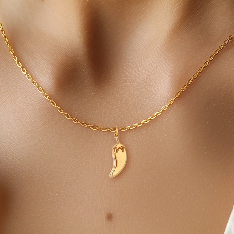 Gold Chili Necklace - Etsy Hong Kong