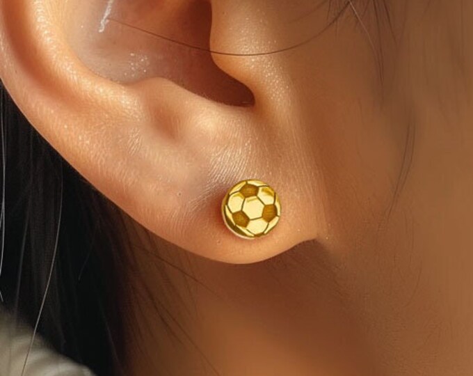 Hexagon Single Stud in 14K Solid Gold, Hexagon Studs, Solid Gold ...