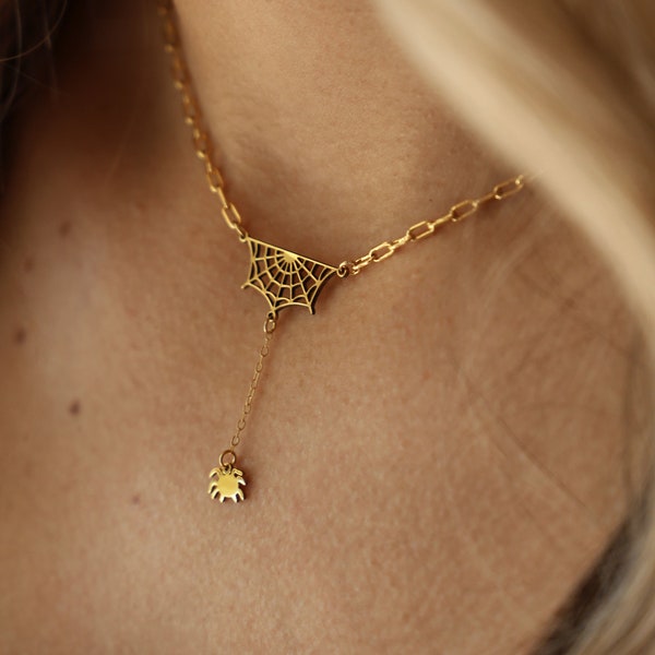 Spider Web Necklace - Etsy