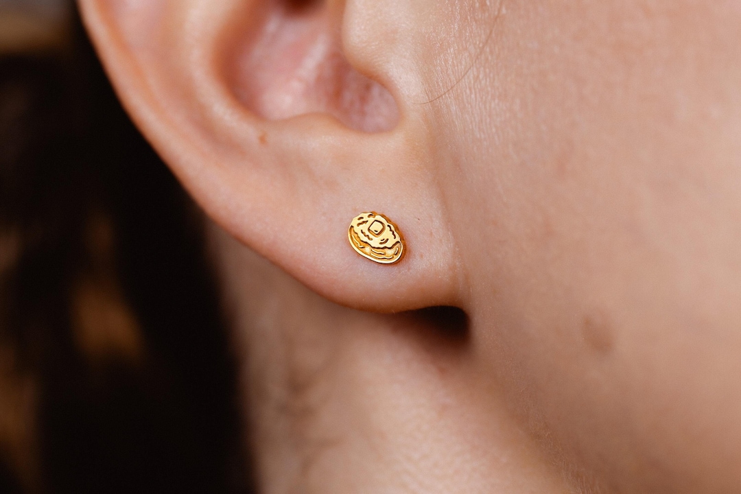 24k Gold Filled Baked Potato Stud Earrings: Sterling Silver Posts - Etsy