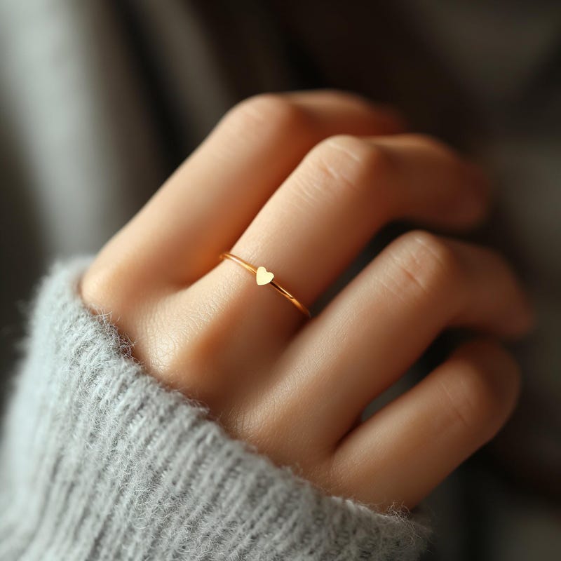 Dainty Heart Ring - Etsy