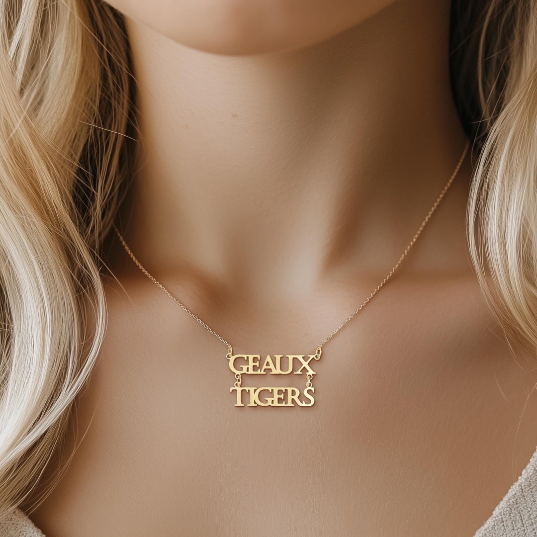 24k Gold Filled Custom Team Necklace · Geaux Tigers • Grrr ...