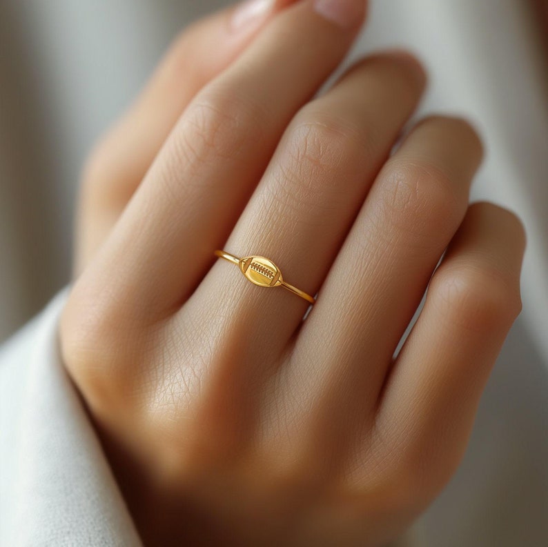24k Gold Fill Football Ring: Game Day Jewelry Gift - Etsy