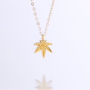 24k Gold Fill ‘medicinal’ Marijuana Leaf Necklace 18” · 420 Gift · Weed ...
