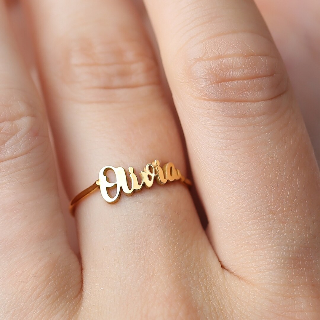 14k Gold Fill / 925 Silver Custom Name Ring Perfect Bridesmaid or Mom ...