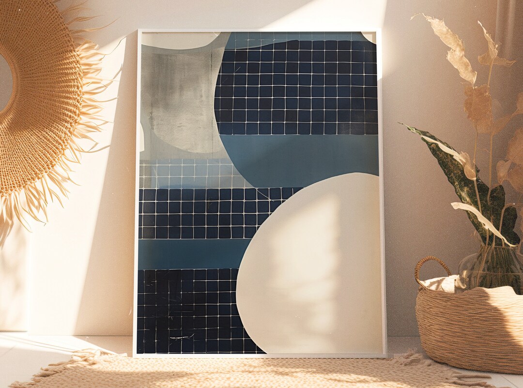 Mid Century Modern Art Print Neutral Boho Wall Art Abstract Poster ...