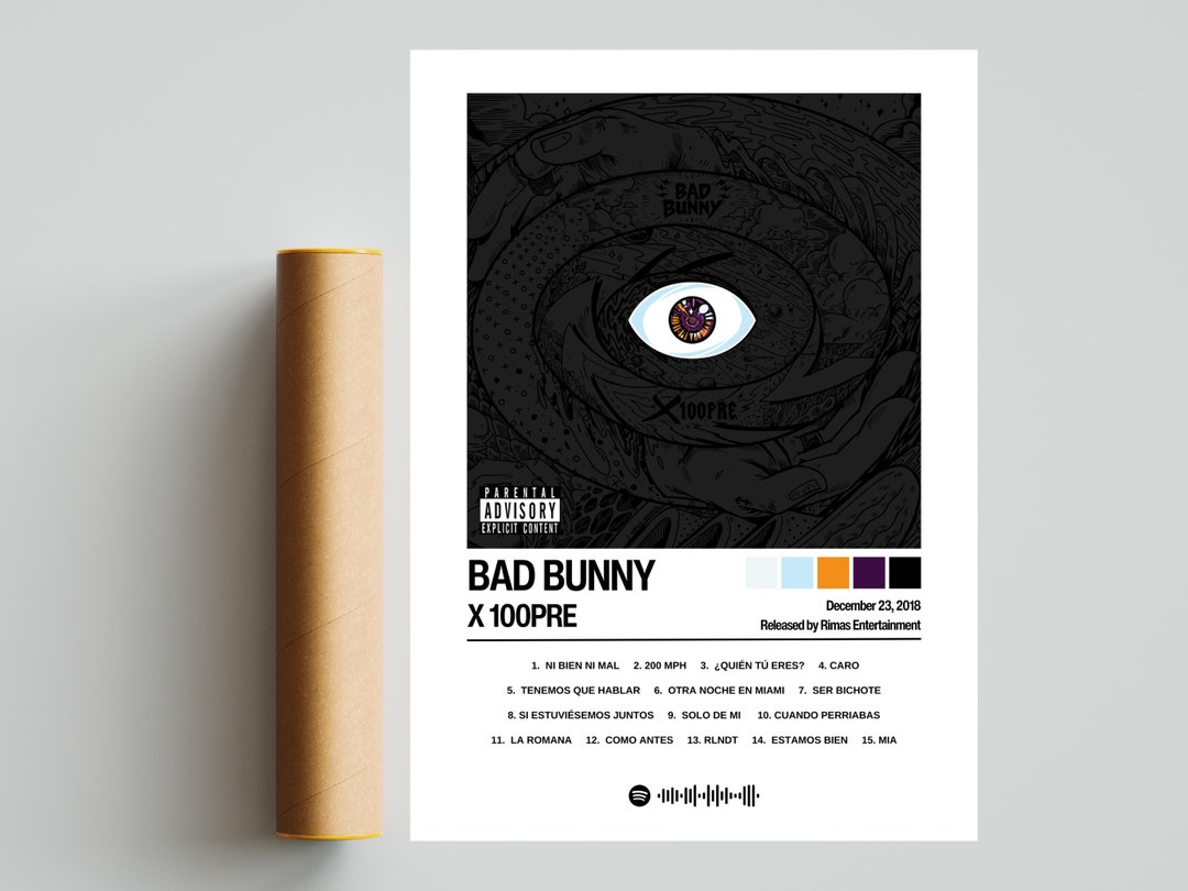 Póster de Bad Bunny / Póster X 100PRE / Carátula del álbum / - Etsy España