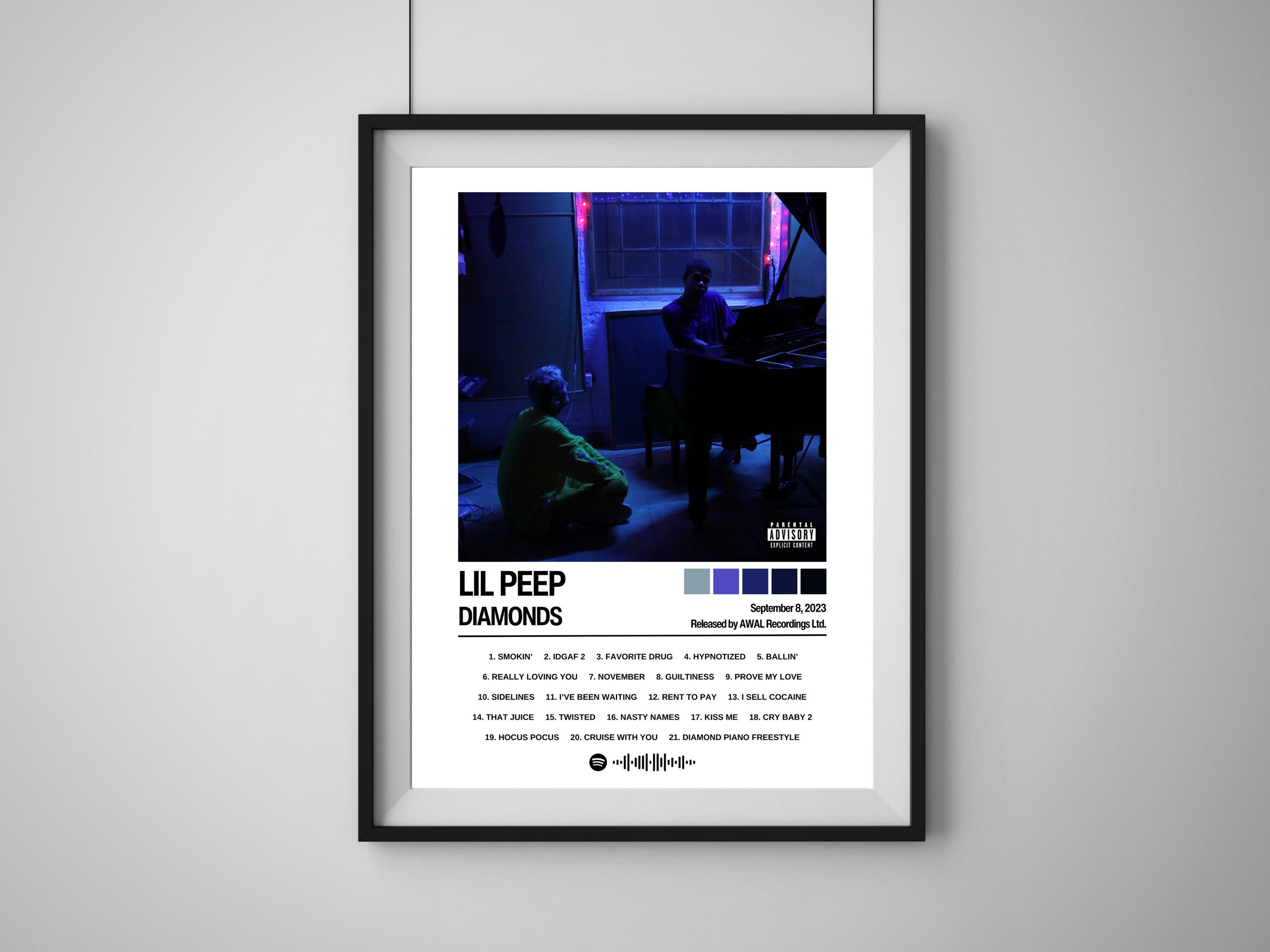 Lil Peep Poster | DIAMONDS Poster | Album Art | Album Cover Posters ...