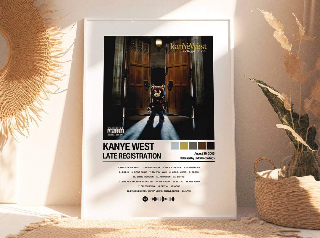 Kanye West Poster Late Registration Poster Album Art Album Cover ...