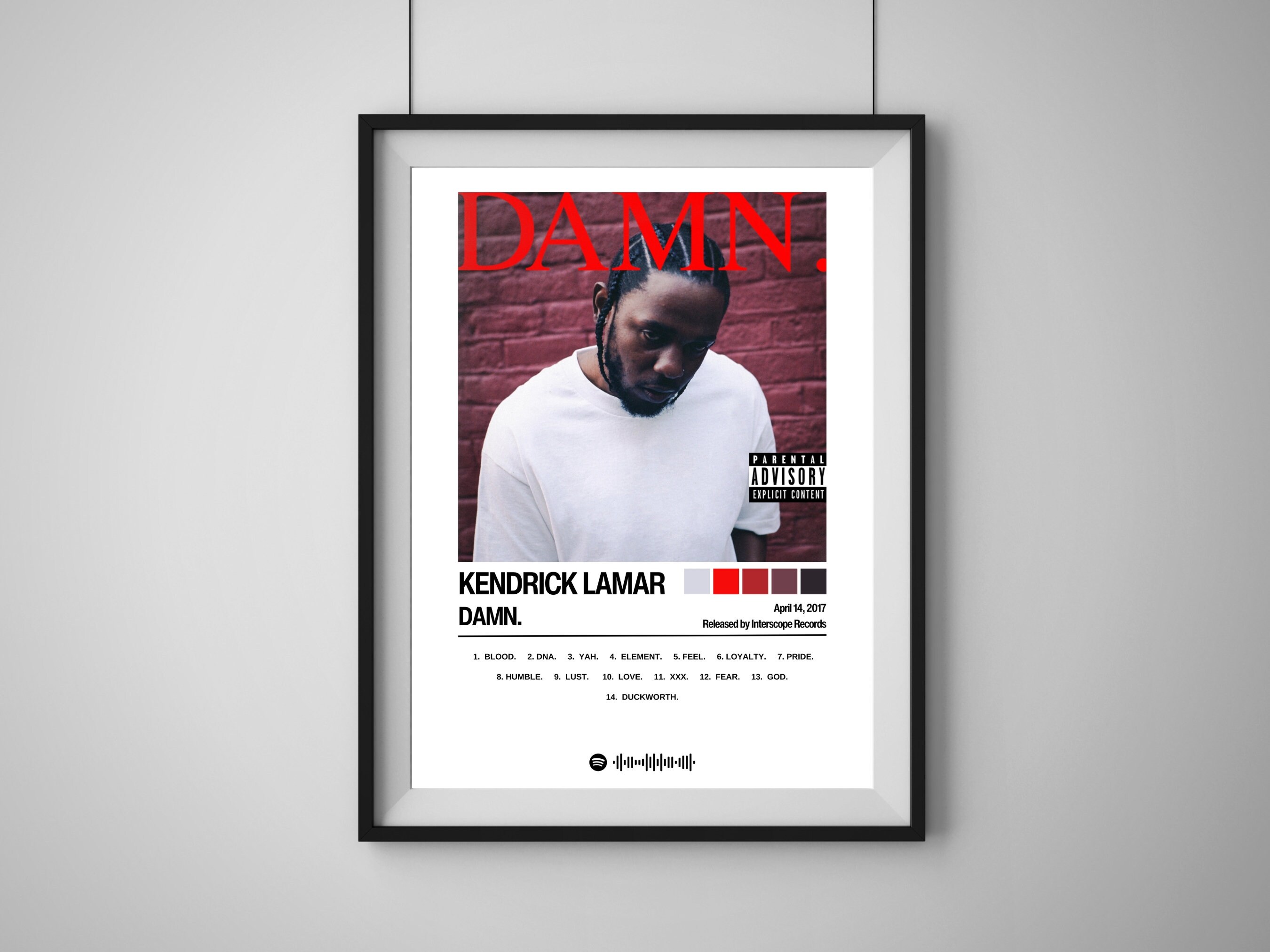 Kendrick Lamar Poster | DAMN. Poster | Album Art | Album Cover Posters ...