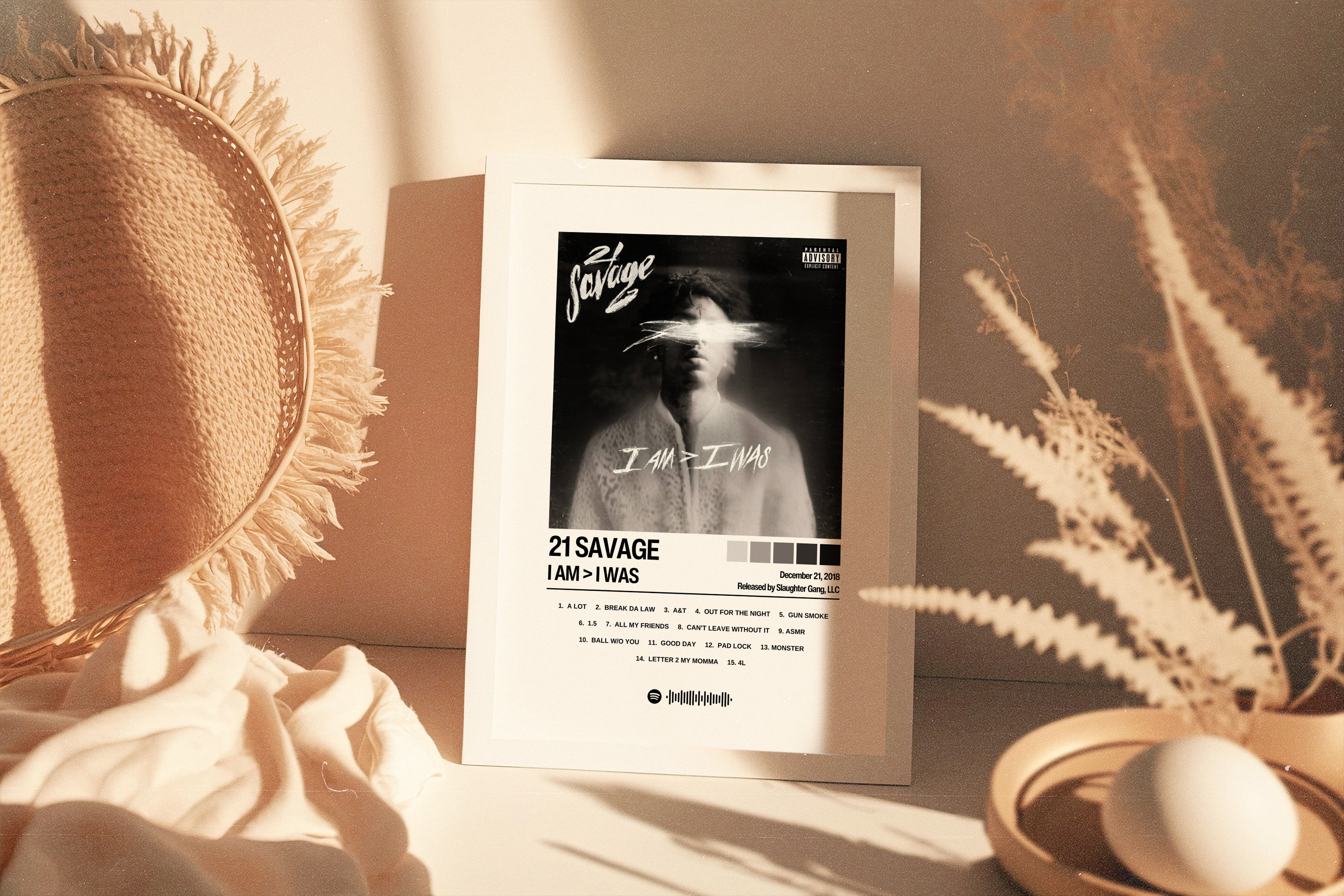 21 Savage Poster | I Am I Was Poster | Album Art | Album Cover Posters ...