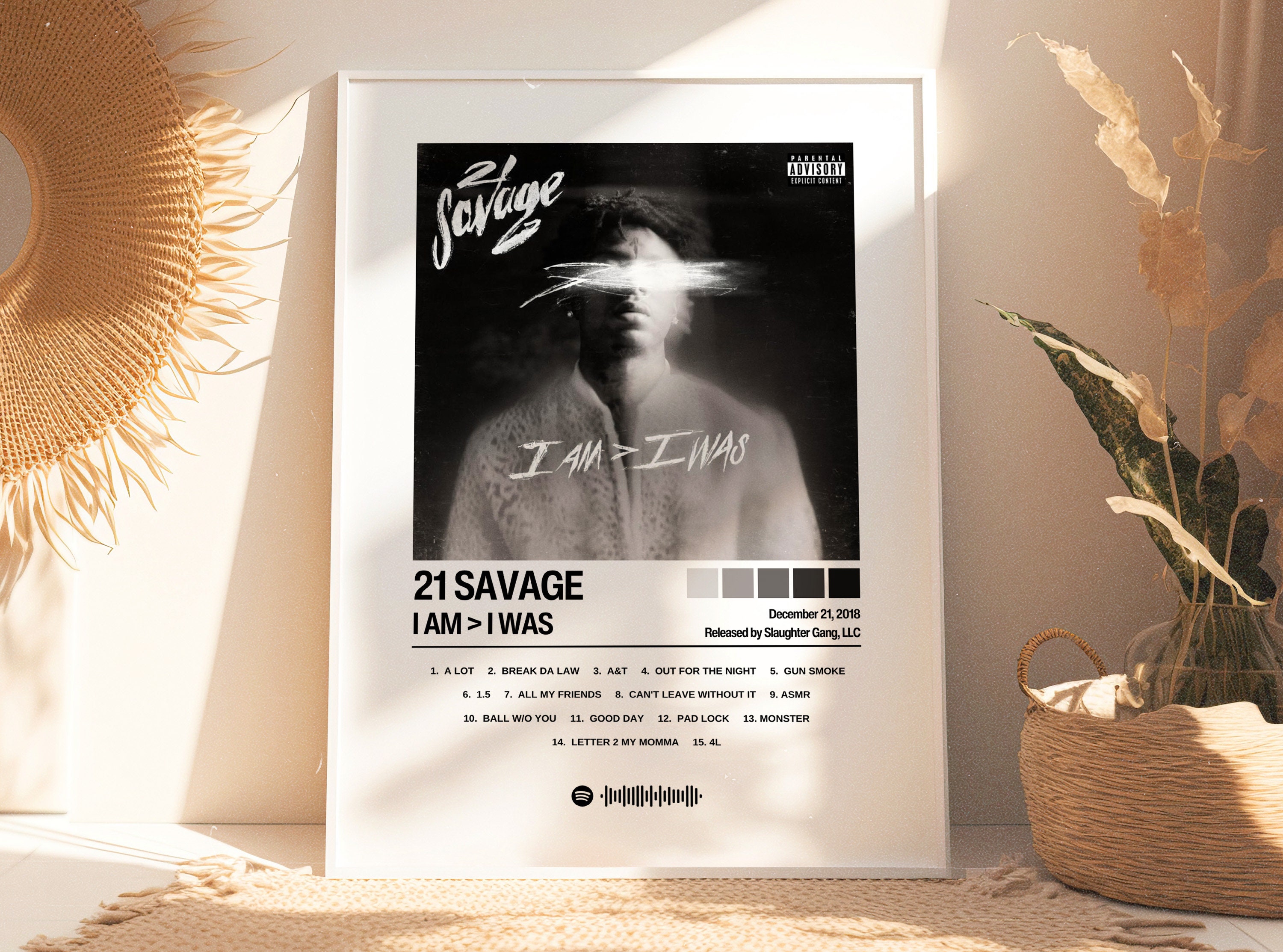 21 Savage Poster | I Am I Was Poster | Album Art | Album Cover Posters ...