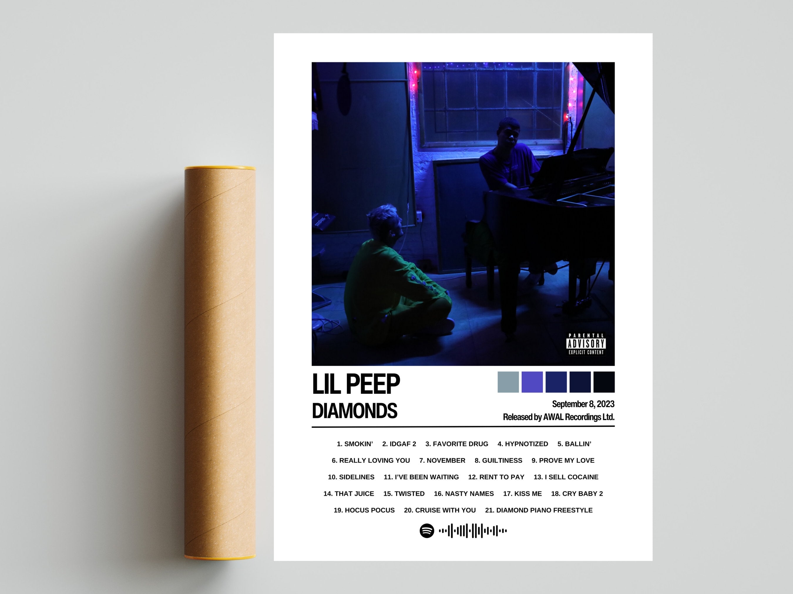 Lil Peep Poster | DIAMONDS Poster | Album Art | Album Cover Posters ...